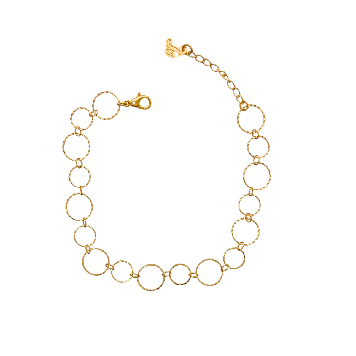 SB283 18K Gold Plated light weight Double size Circles Bracelet – Sai ...
